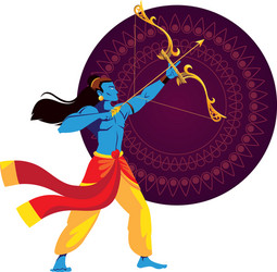Lord ram arm with bow and arrow design Royalty Free Vector