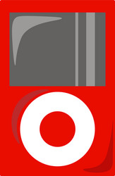 Red mp3 player on a white background Royalty Free Vector