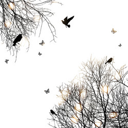 Tree with birds Royalty Free Vector Image - VectorStock