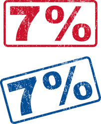 7 percent text rubber stamp Royalty Free Vector Image