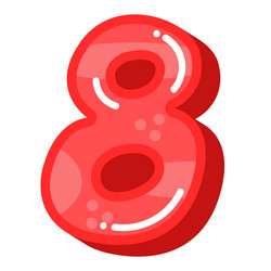 Cute funny number 8 Royalty Free Vector Image - VectorStock