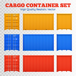 Realistic cargo container set Royalty Free Vector Image
