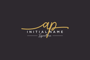 Initial ap signature logo template hand drawn Vector Image