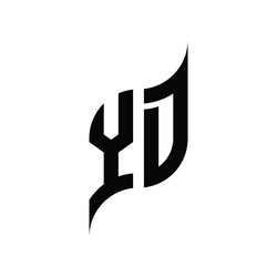 Yd logo monogram building shape style Royalty Free Vector