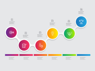 Horizontal steps timeline infographic element Vector Image