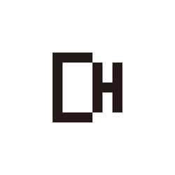 Letter hc square geometric symbol simple logo Vector Image