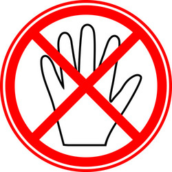 Prohibition sign with crossed out arm Royalty Free Vector