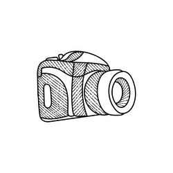 Camera digital line art style creative design Vector Image