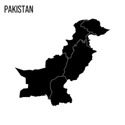 Pakistan political map of administrative divisions