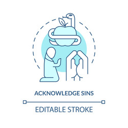 Protestantism turquoise concept icon Royalty Free Vector