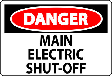 Caution sign main electric shut-off Royalty Free Vector