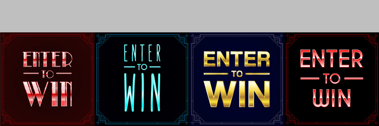 Retro light text enter to win prizes Royalty Free Vector