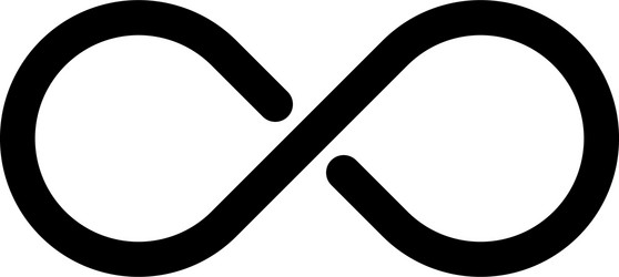 Infinity symbol - black and white Royalty Free Vector Image