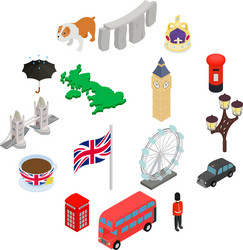 London england icons set Royalty Free Vector Image
