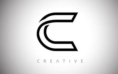 White letter c logo design with minimalist Vector Image