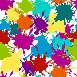 Seamless pattern with color paint splashes Vector Image