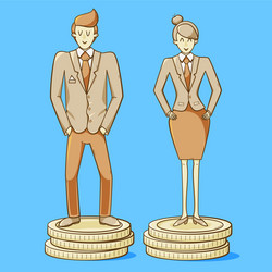 Gender symbols fighting for equality cartoon Vector Image