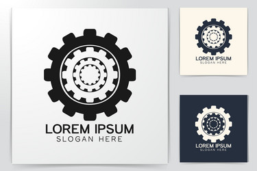 Abstract gear railroads logo designs Royalty Free Vector