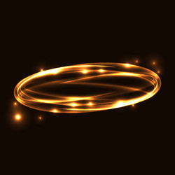 Circle golden light tracing effect Royalty Free Vector Image
