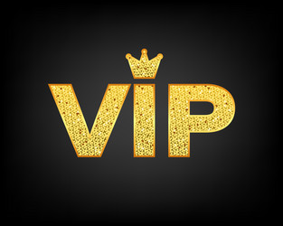 Golden symbol exclusivity label vip Royalty Free Vector