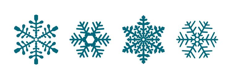 Set of detailed blue snowflake icon collection Vector Image