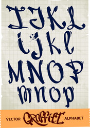 Graffiti font alphabet letters hip hop type Vector Image