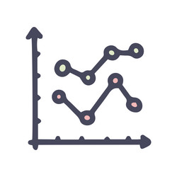 Bubble chart line doodle simple icon Royalty Free Vector