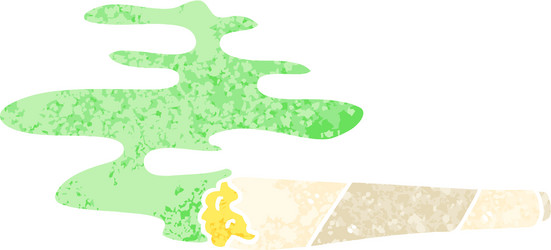 Quirky retro style cartoon lit joint Royalty Free Vector