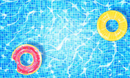 Swimming pool with floating ring caustic ripple Vector Image