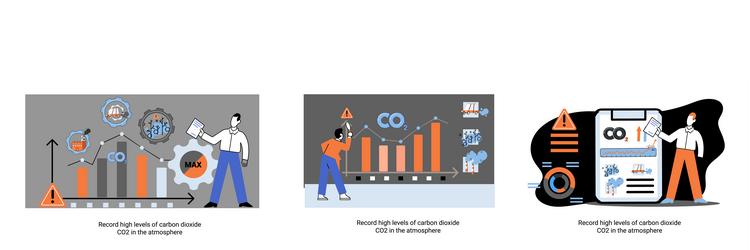 Carbon footprint and its consequences causes Vector Image