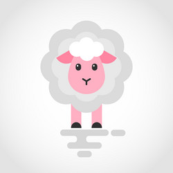 Cartoon sheep with sun glasses and ladybug Vector Image