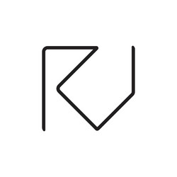 Letter rv simple geometric line logo Royalty Free Vector