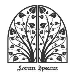 Tree branches with leaves silhouette Royalty Free Vector