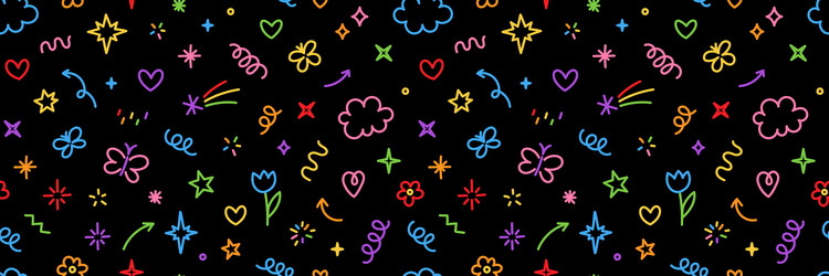 Cute kid scribble doodle frame poster template set