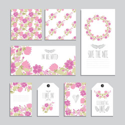 Creative gift tags collection floral card Vector Image