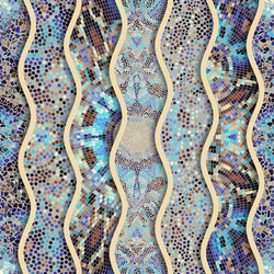 Relief waves of ornamental mosaic tile patterns Vector Image