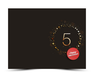 5 years happy anniversary card Royalty Free Vector Image