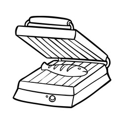 Coloring book electric contact grill black Vector Image