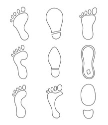 Shoe Footprint Clip Print Outline Footprints Clipart Template Foot ...