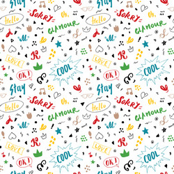 Doodle seamless pattern hand drawn pop art signs Vector Image