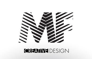 Mf m f letter logo with zebra lines texture Vector Image