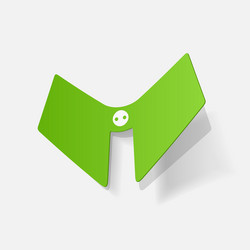 Realistic paper sticker lace collar Royalty Free Vector