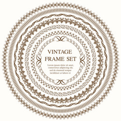 Set ornamental round frames Royalty Free Vector Image