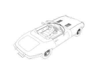 Luxury convertible car coloring pages for adults Vector Image