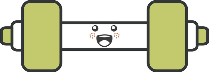 Weight lifting gym kawaii character Royalty Free Vector