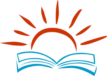 Open book and sun education logo icon Royalty Free Vector