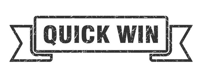 Quick win ribbon grunge band sign Royalty Free Vector Image