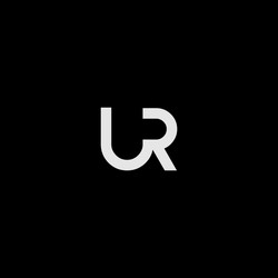 Ur or ru logo and icon designs with black Vector Image