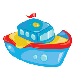 Cartoon boat a water Royalty Free Vector Image