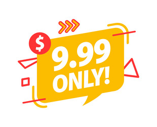 Dynamic 999 only price tag design in red Vector Image